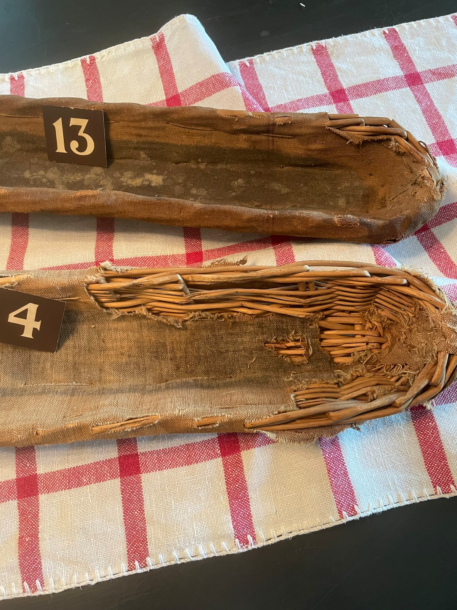 Antique French Baggett Proofing Basket, French Benneton, Willow and Linen - Etsy