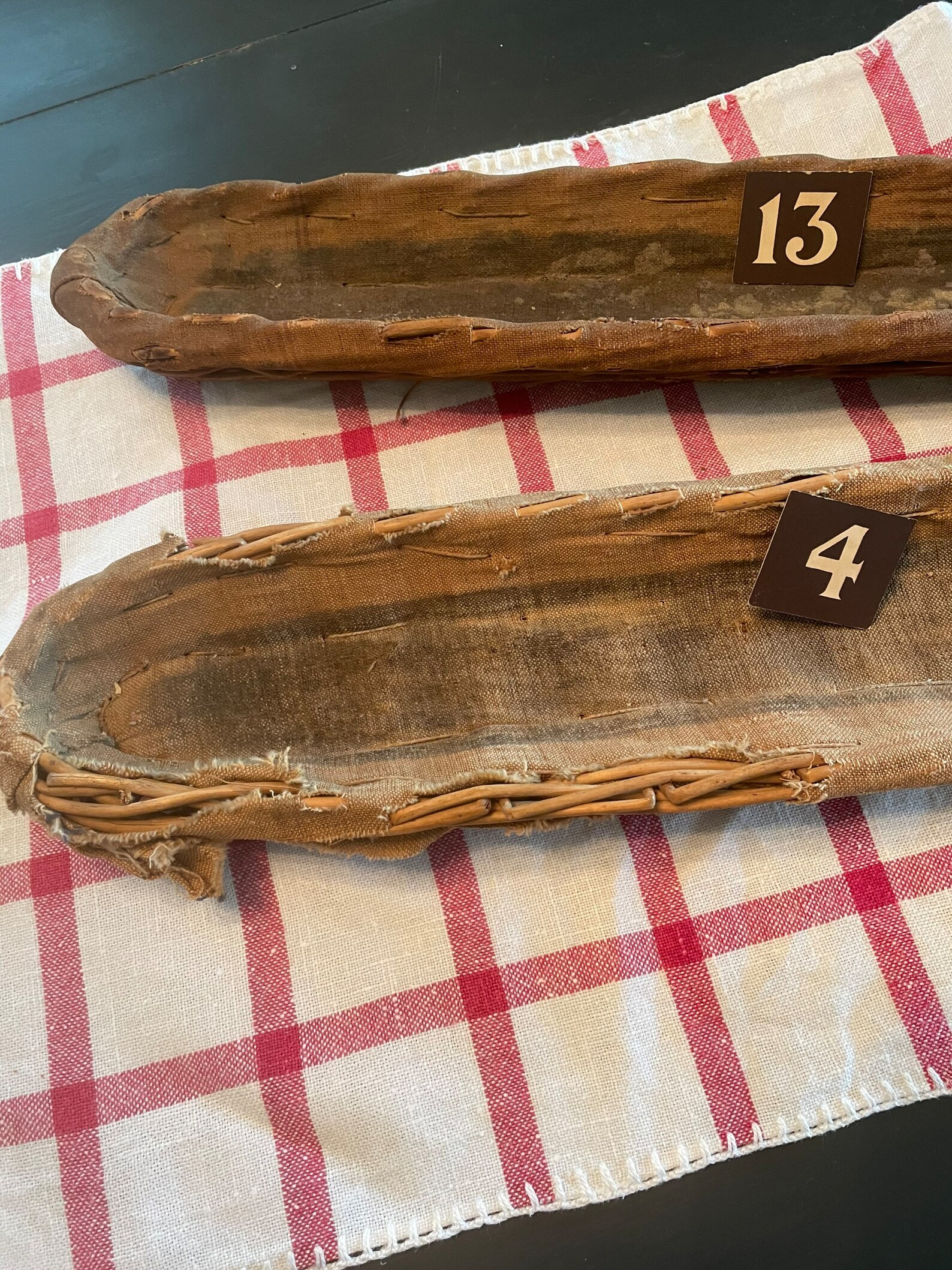 Antique French Baggett Proofing Basket, French Benneton, Willow and Linen - Etsy