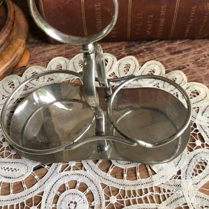 1900 Silver Condiment Caddy. Sheffield England, Silver Holder and Tongs ...