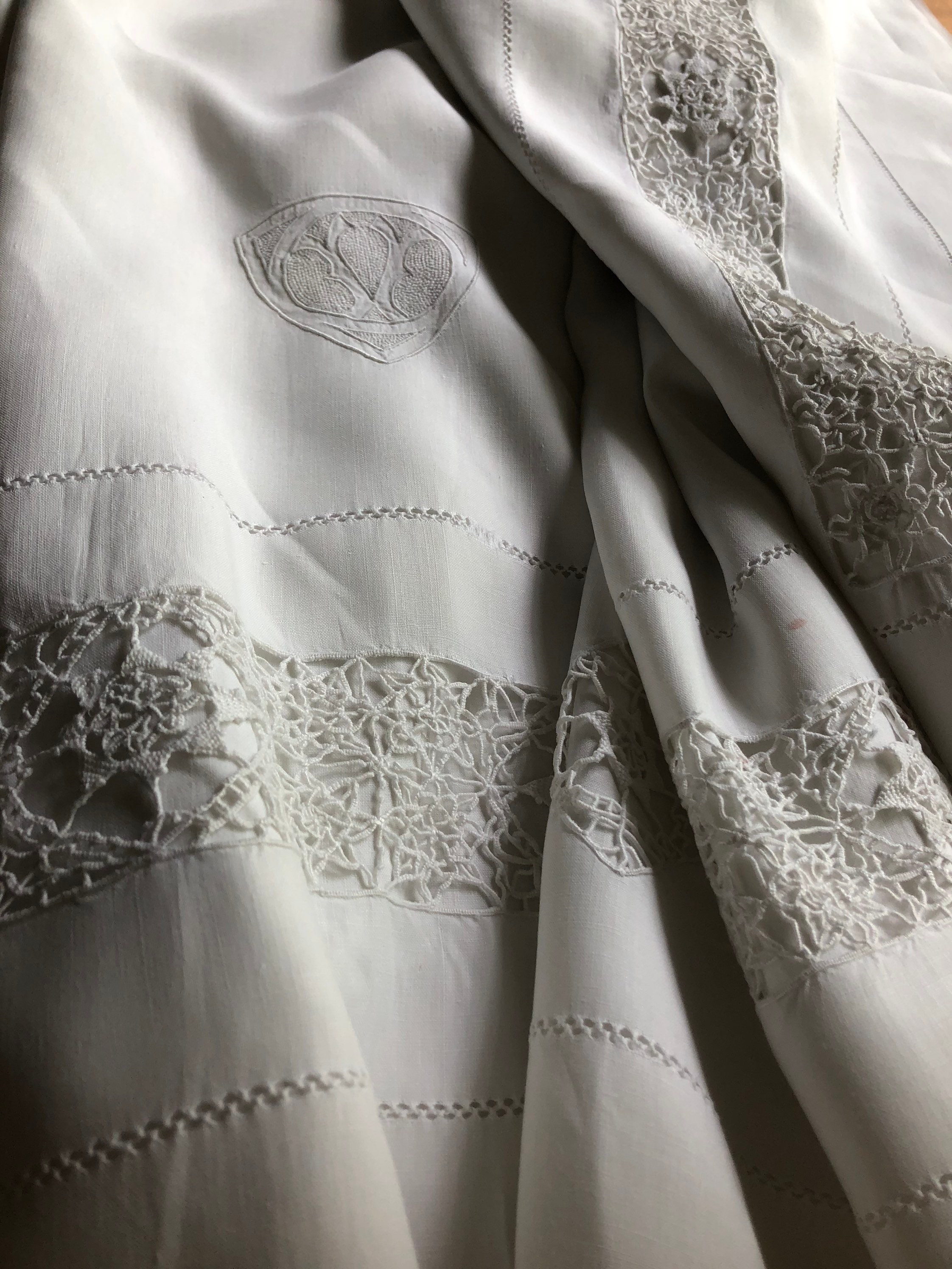 Fine Linen Sheet Italian Reticella Needle Lace Hand Embroidery Fine ...