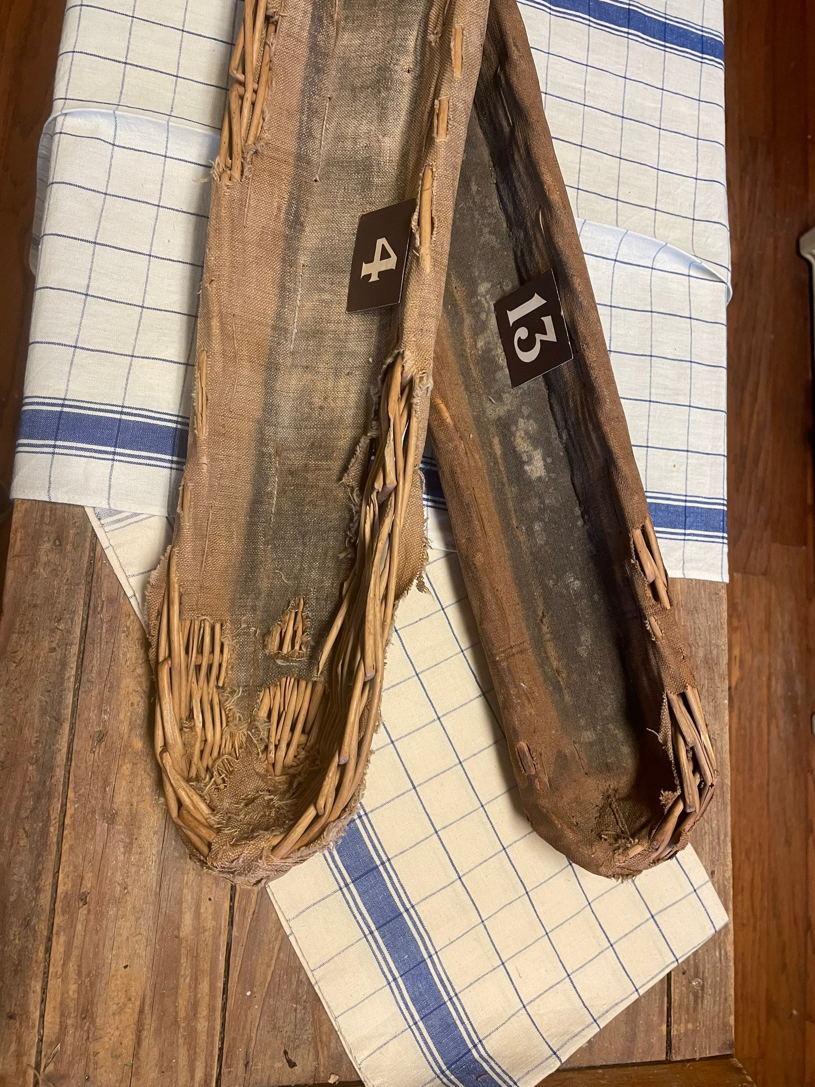 Antique French Baggett Proofing Basket, French Benneton, Willow and Linen - Etsy