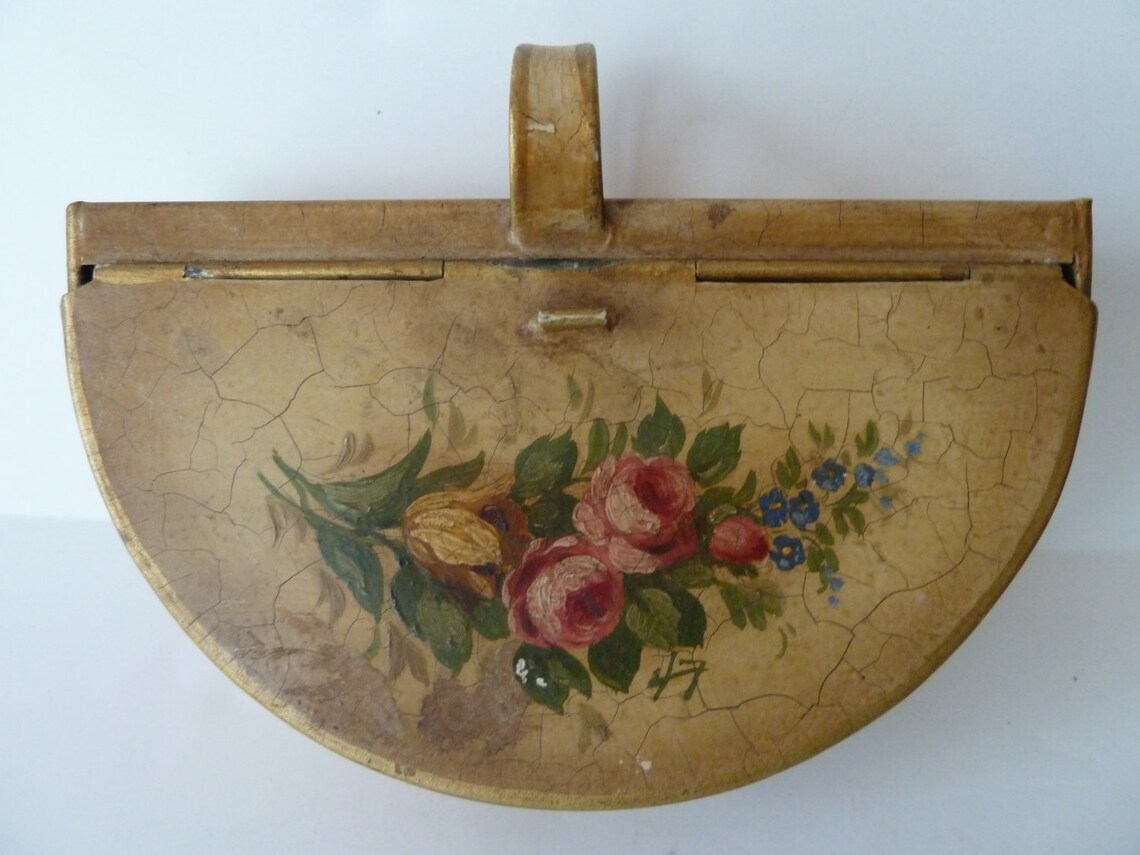 French Tole Ware Hand Painted Signed Floral French - Etsy