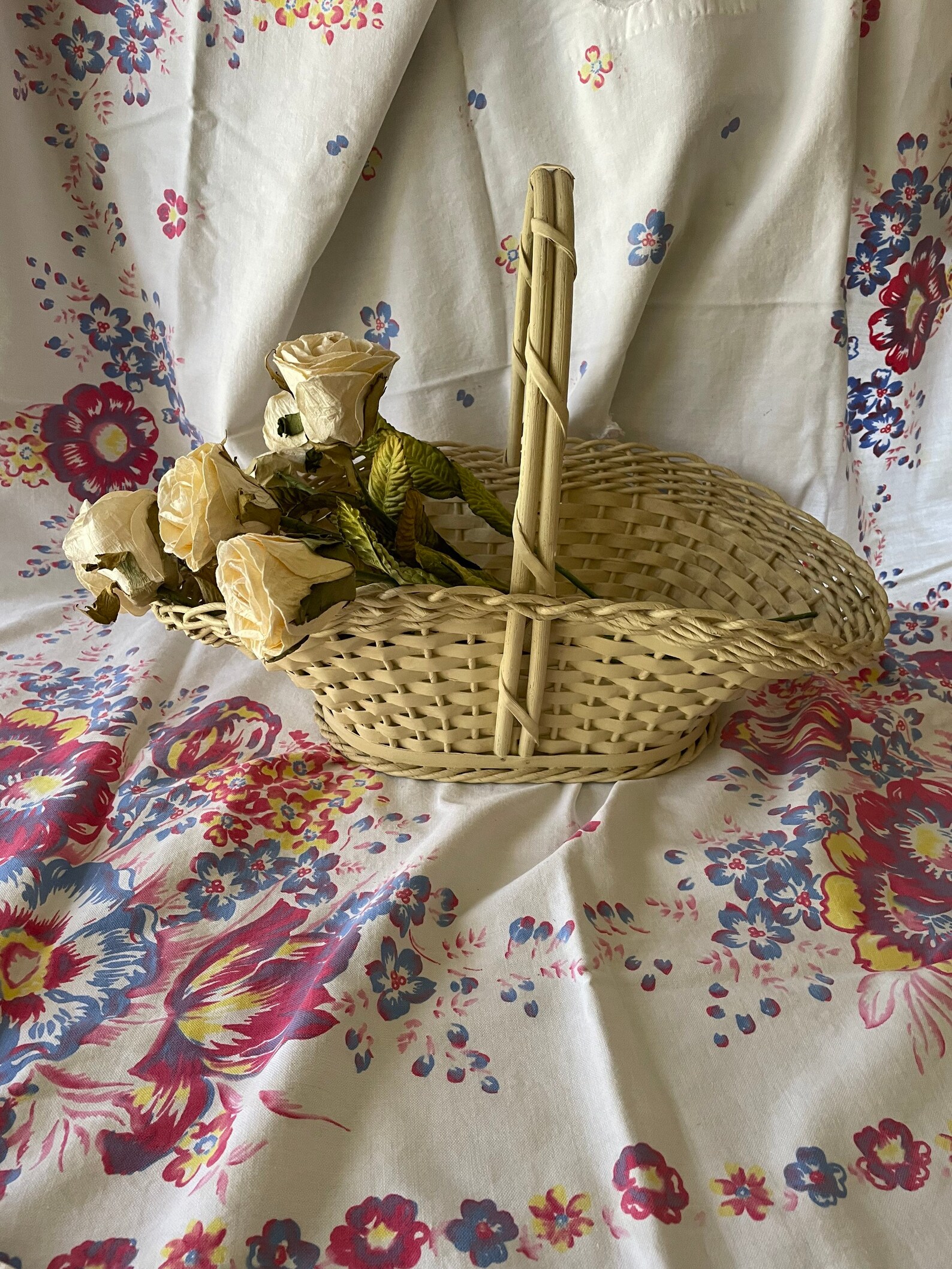 Edwardian Victorian Easter Basket , Gardener's Flower Basket, Vintage ...