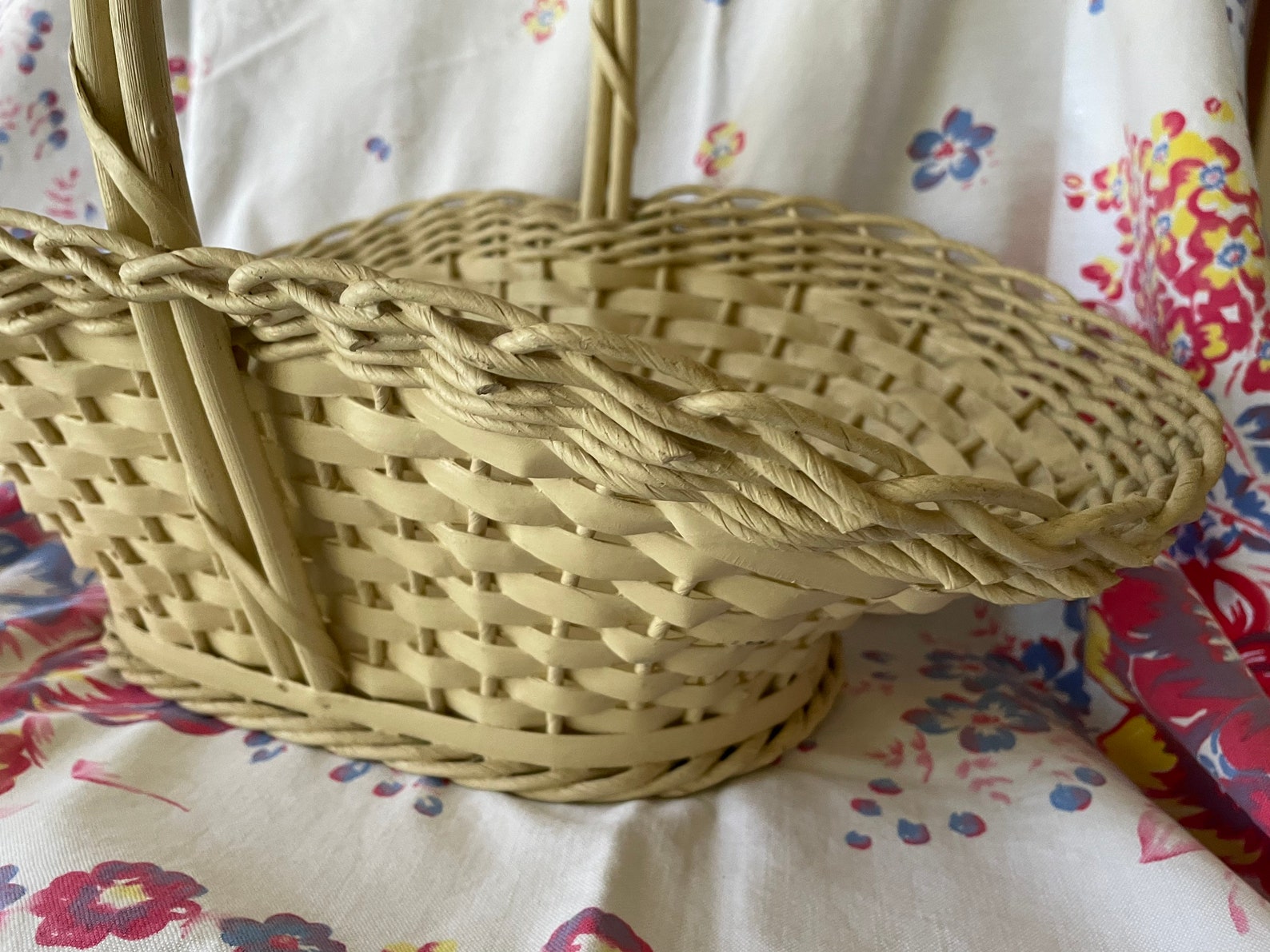 Edwardian Victorian Easter Basket , Gardener's Flower Basket, Vintage ...