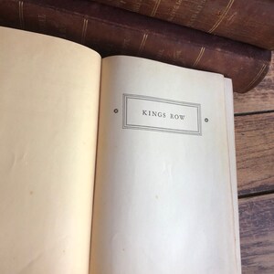 King's Row by Henry Bellamann , Historical and Cultural Novel, 1941 ...