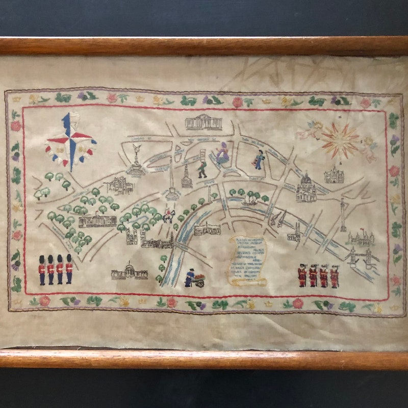 Embroidered Map - Etsy