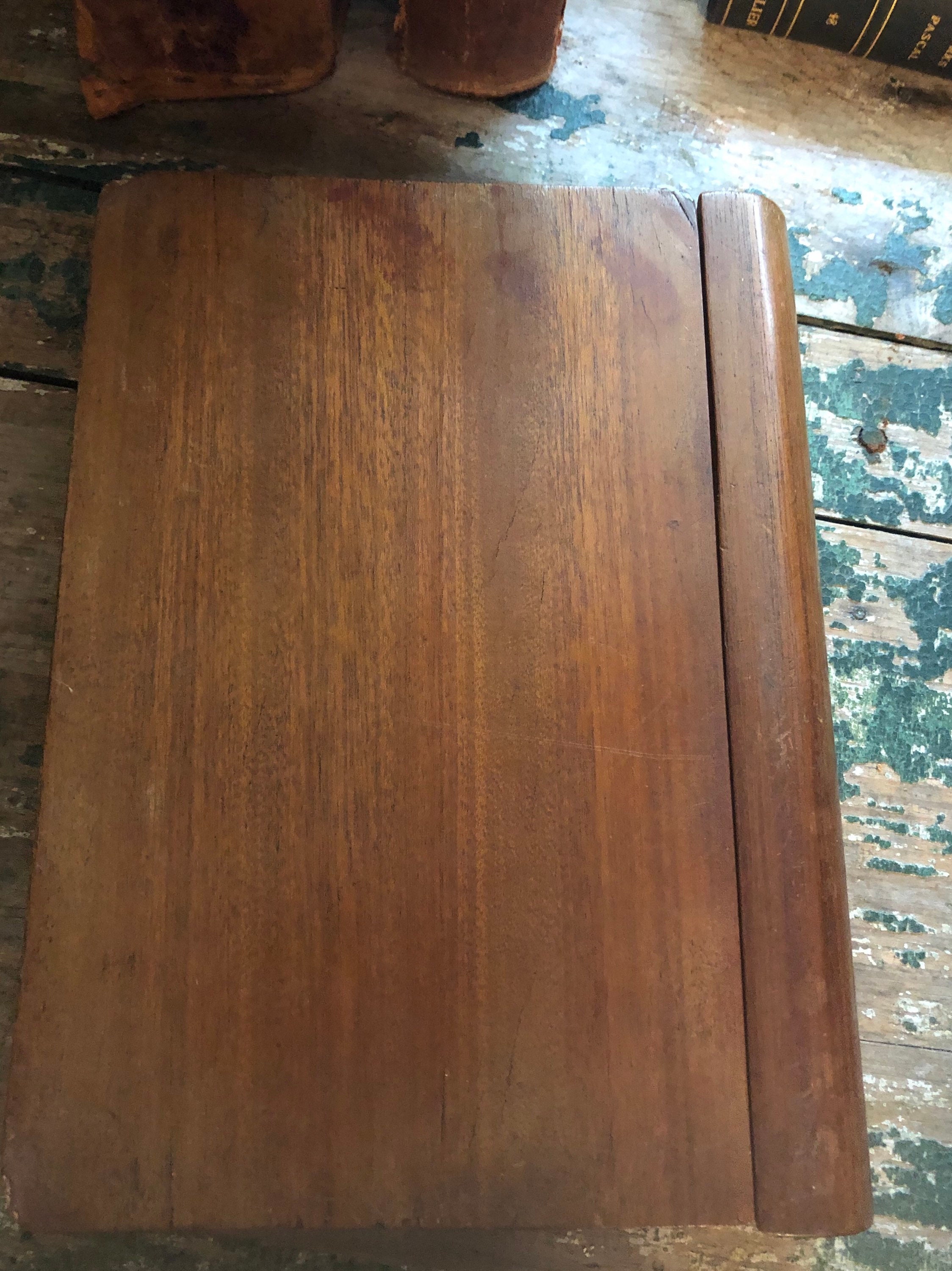 Antique Wooden Book Secret Box Inlaid Patterns Age Worn - Etsy