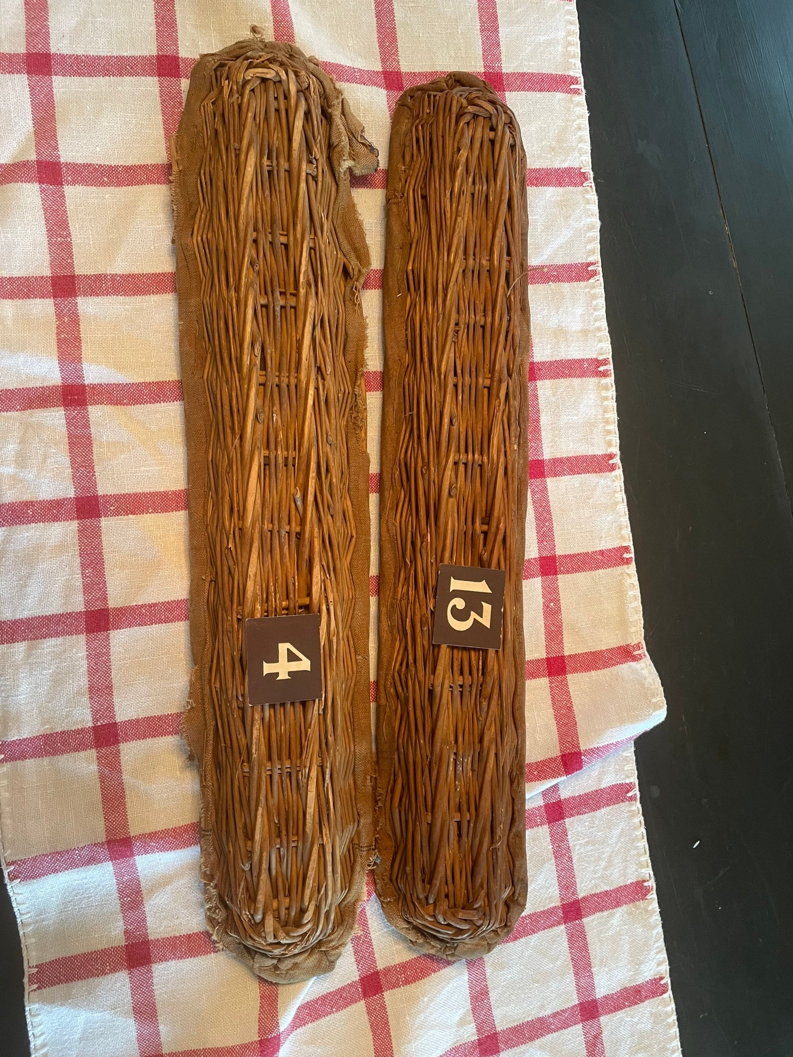 Antique French Baggett Proofing Basket, French Benneton, Willow and Linen - Etsy