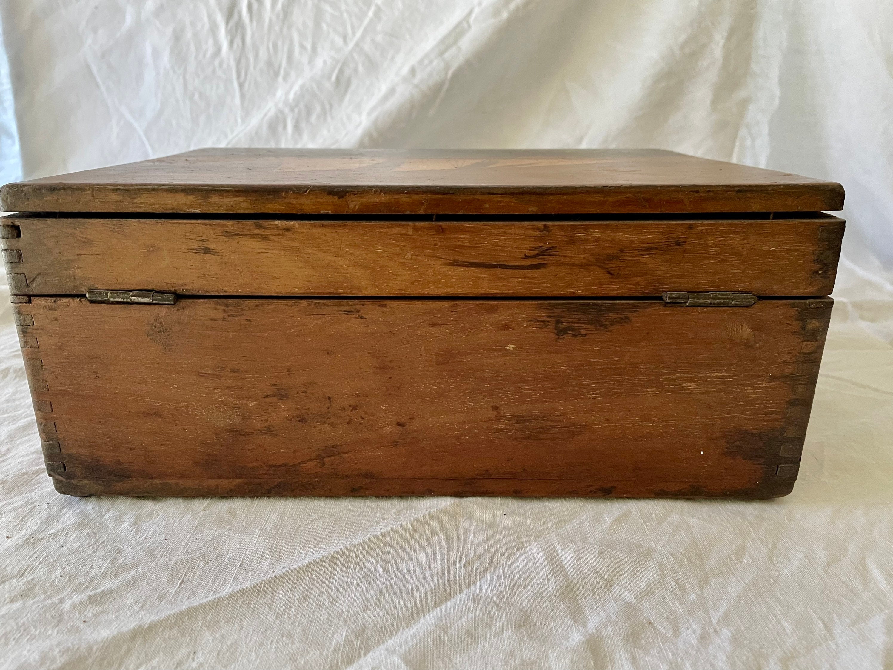 Vintage British Artist Box Folk Art Painted Tall Ship - Etsy