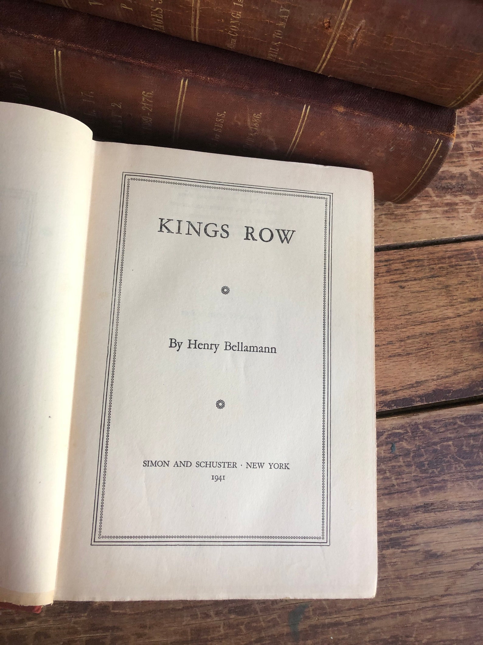 King's Row by Henry Bellamann , Historical and Cultural Novel, 1941 ...
