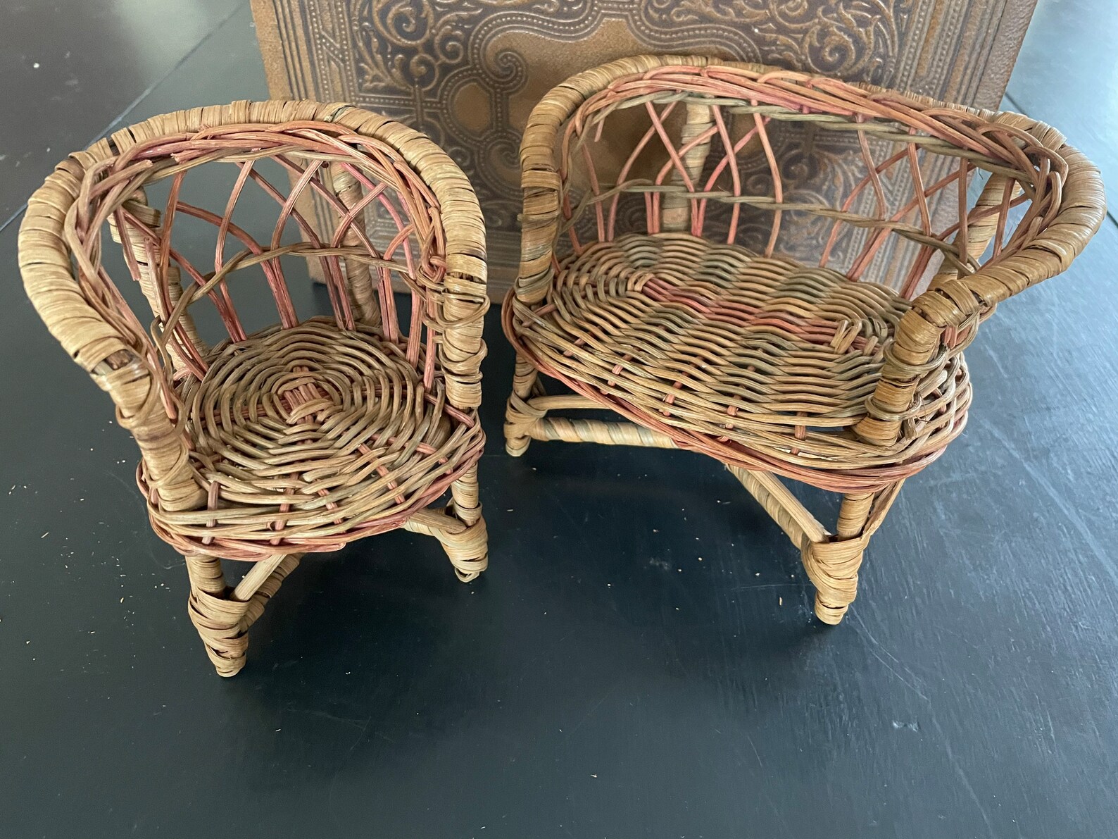 Vintage German Doll Furniture, Toy Wicker Chair and Settee - Etsy