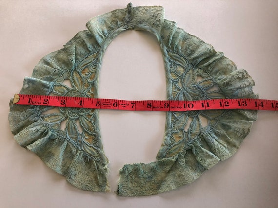 Antique Blue Lace Collar, Victorian Edwardian Apparel… - Gem