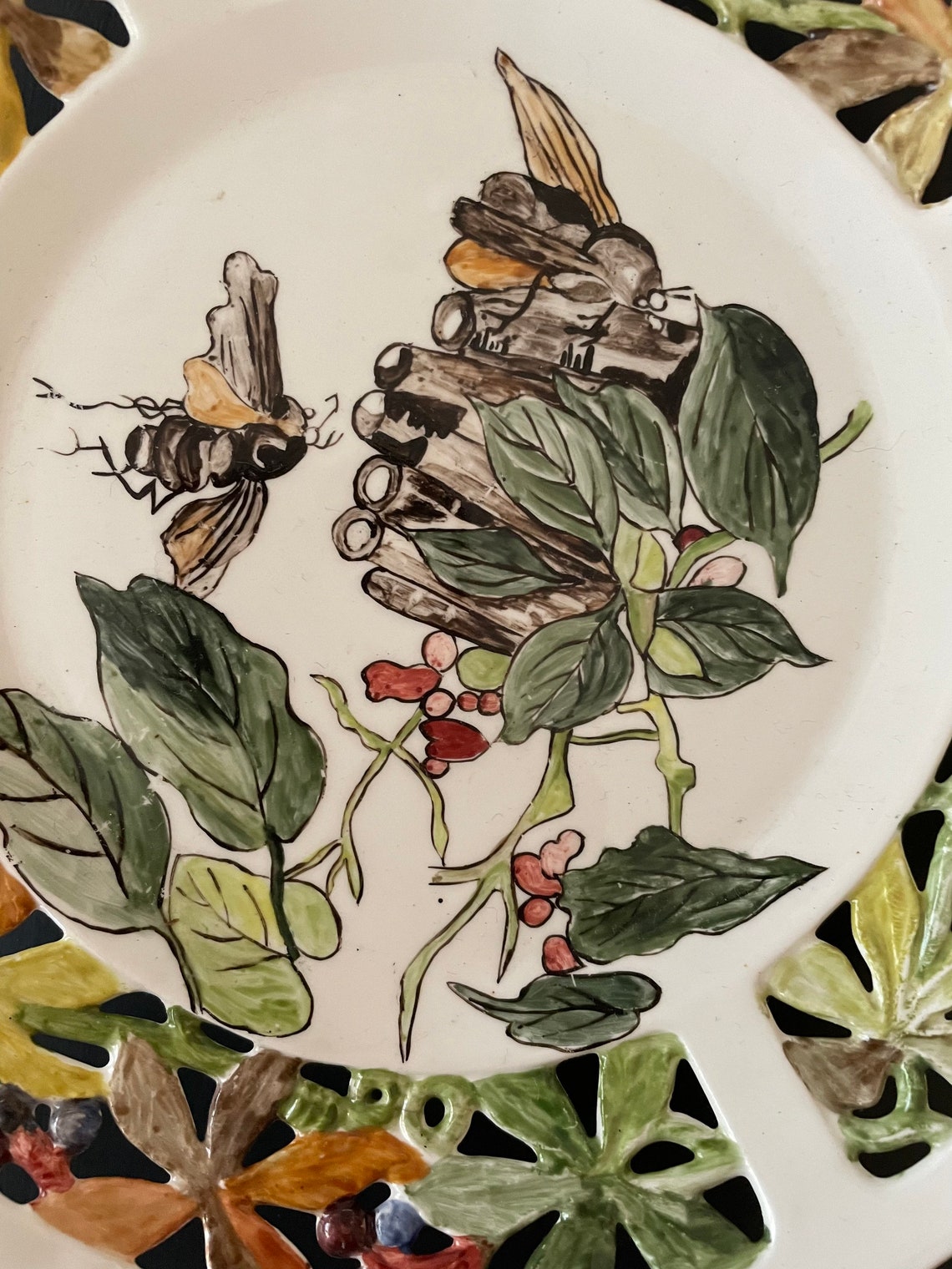 Gorgeous Bees and Butterfly Plates Max Roesler Rodach Hand - Etsy