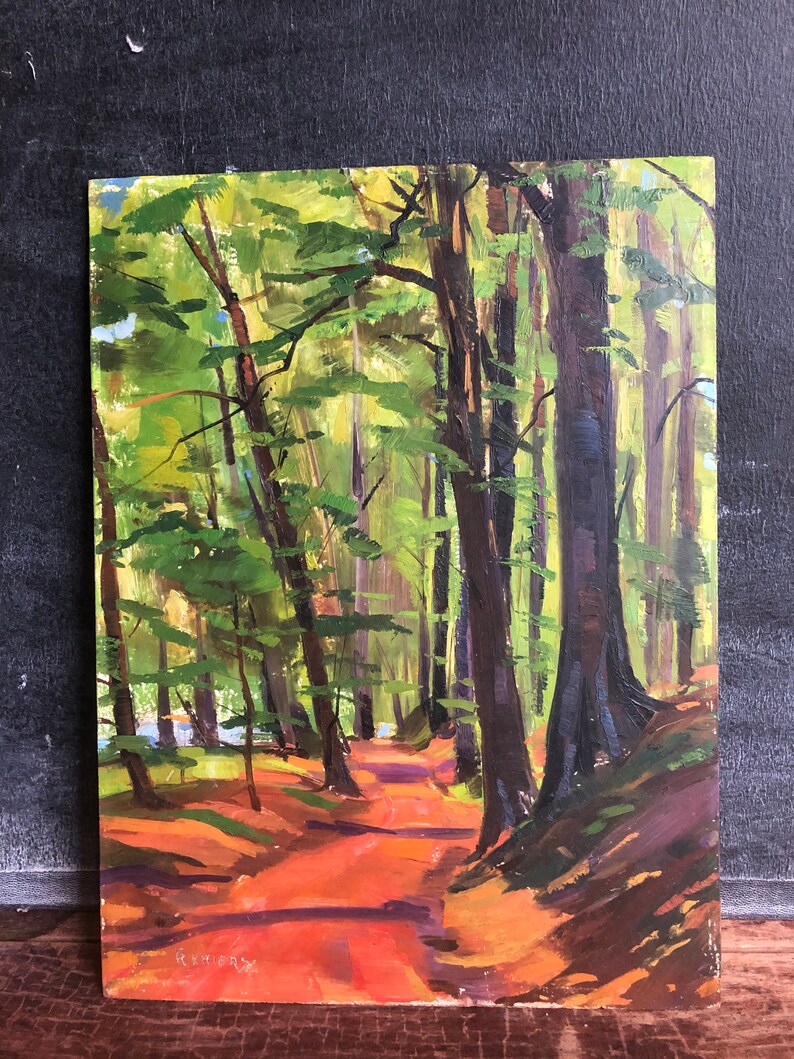 French Oil Painting. Woodland Scene Vibrant Forest Impasto - Etsy