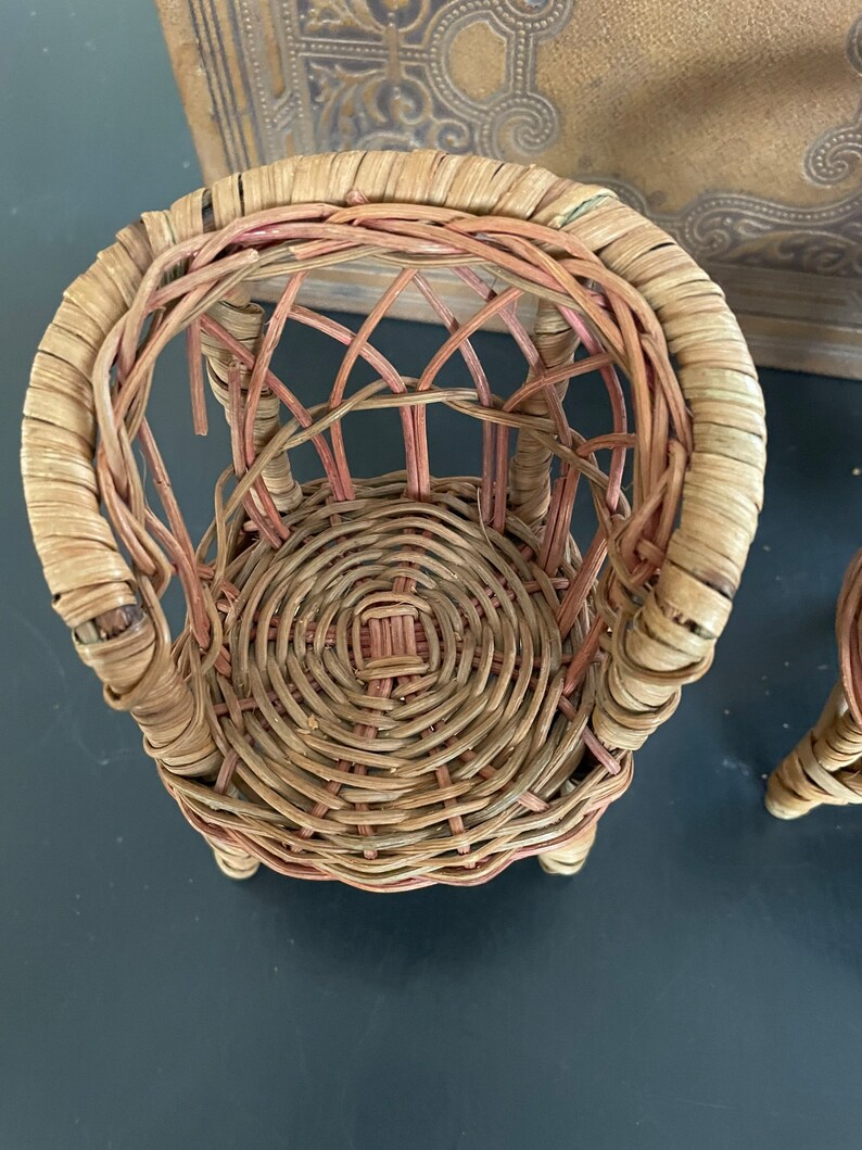 Vintage German Doll Furniture, Toy Wicker Chair and Settee - Etsy
