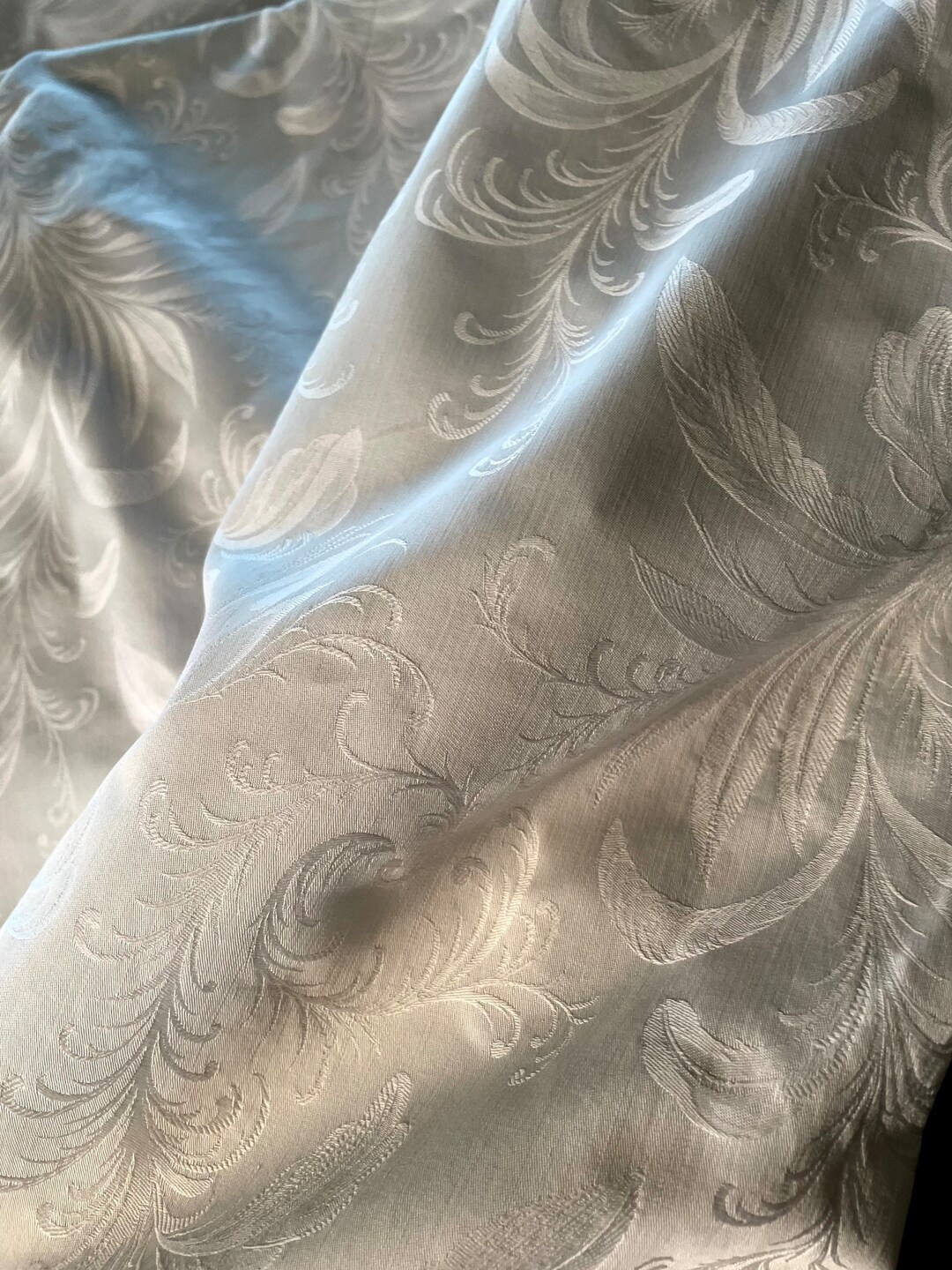 Euro Damask Duvet Cover, Gorgeous Plumes Woven White on White - Etsy