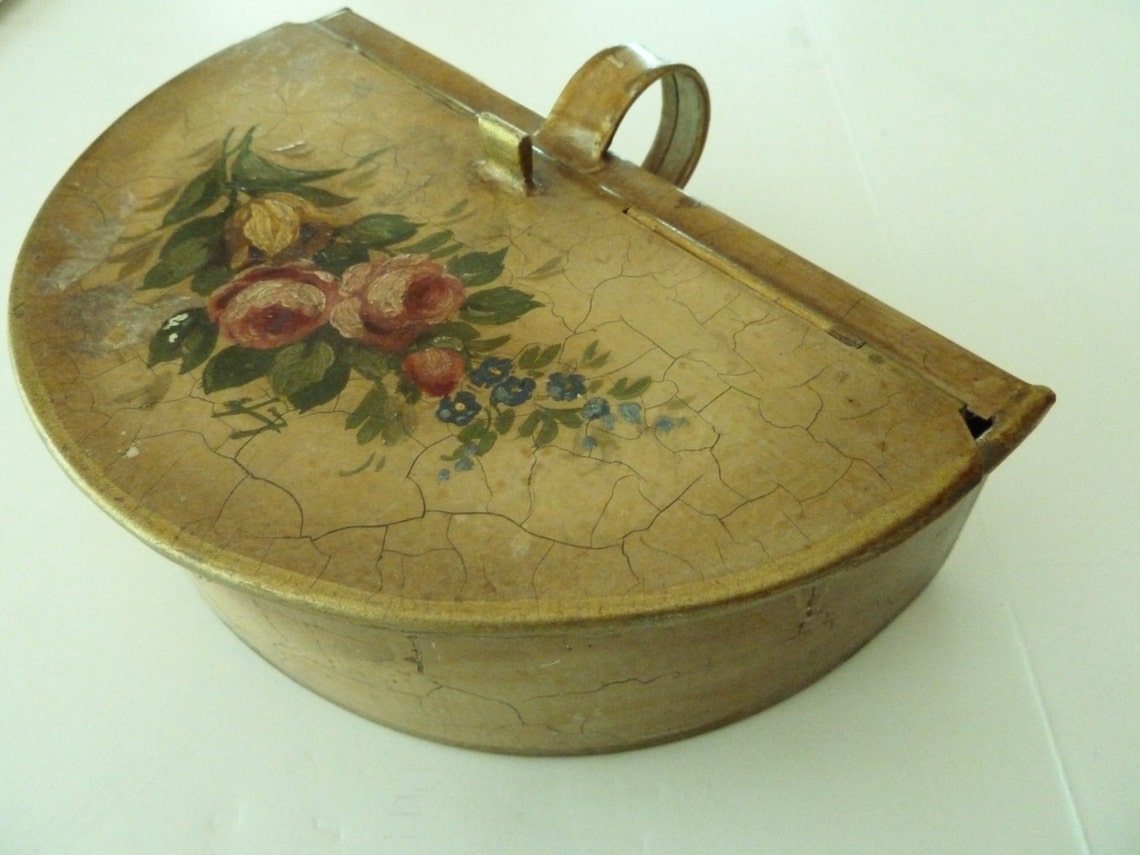 French Tole Ware Hand Painted Signed Floral French - Etsy