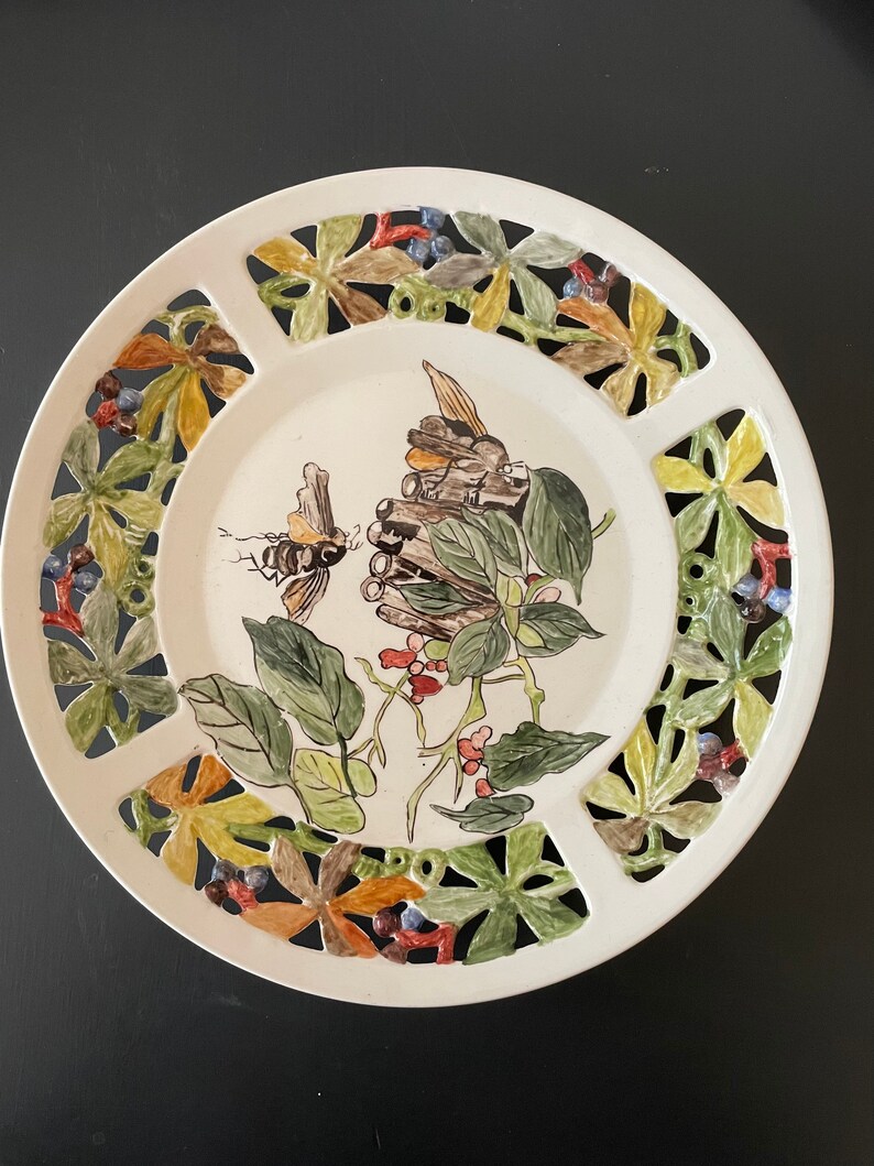 Gorgeous Bees and Butterfly Plates Max Roesler Rodach Hand - Etsy