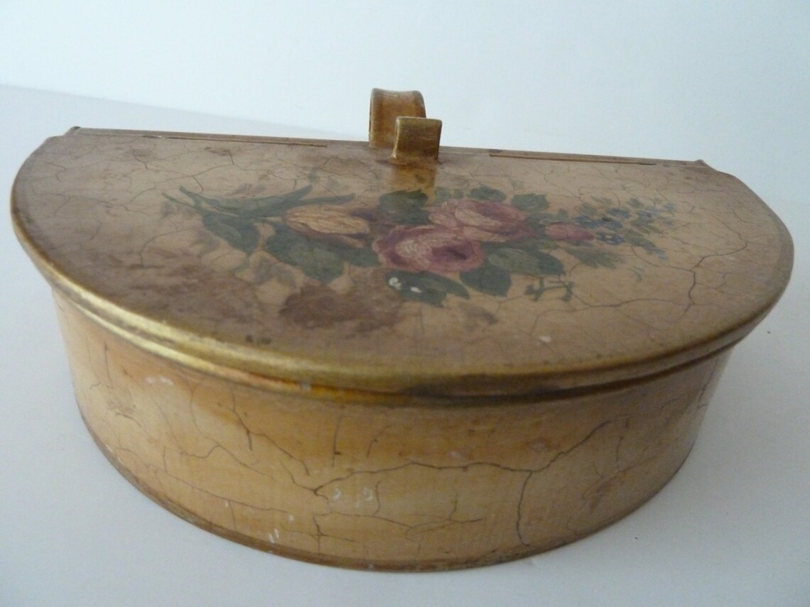 French Tole Ware Hand Painted Signed Floral French - Etsy