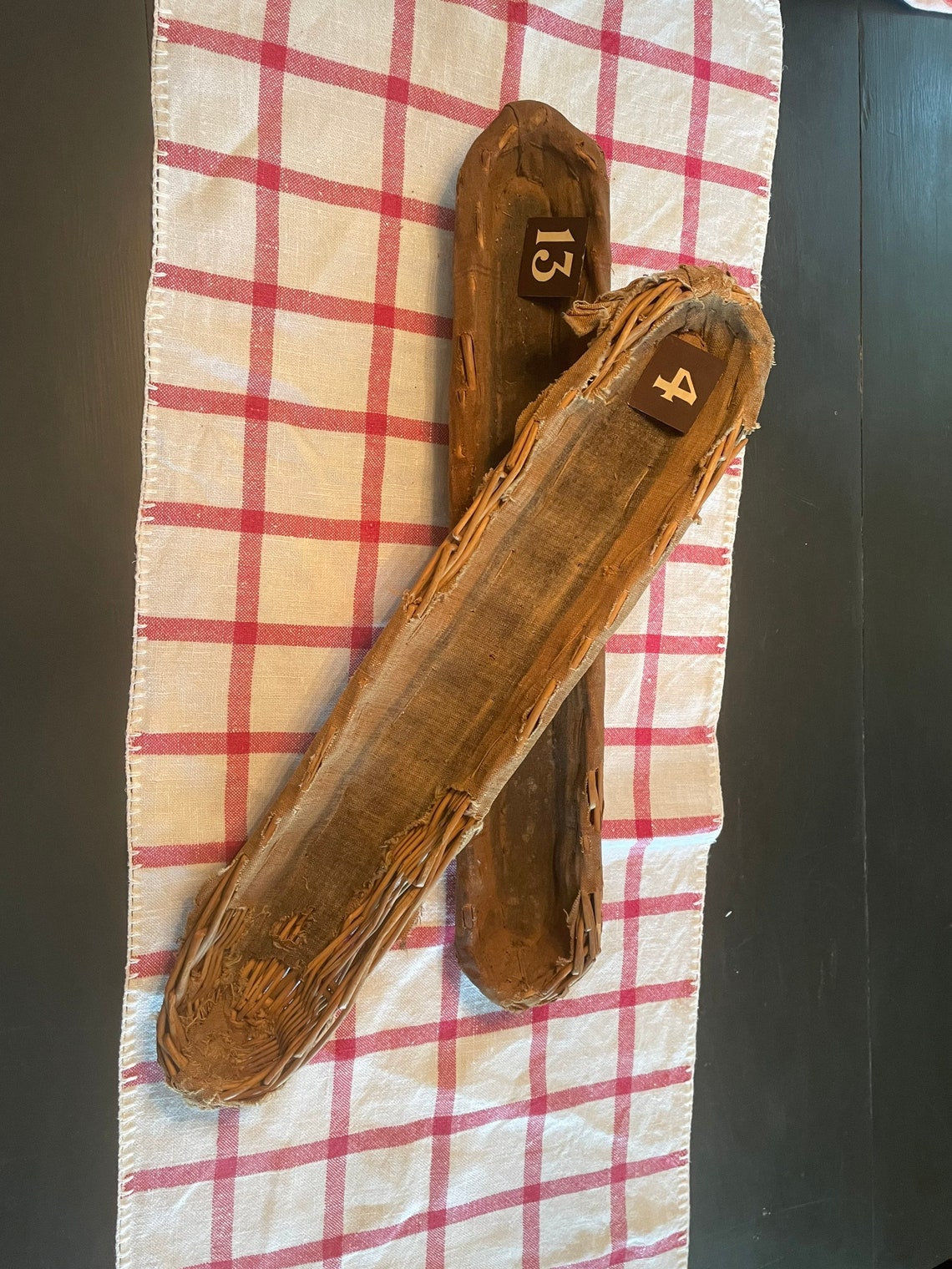 Antique French Baggett Proofing Basket, French Benneton, Willow and Linen - Etsy