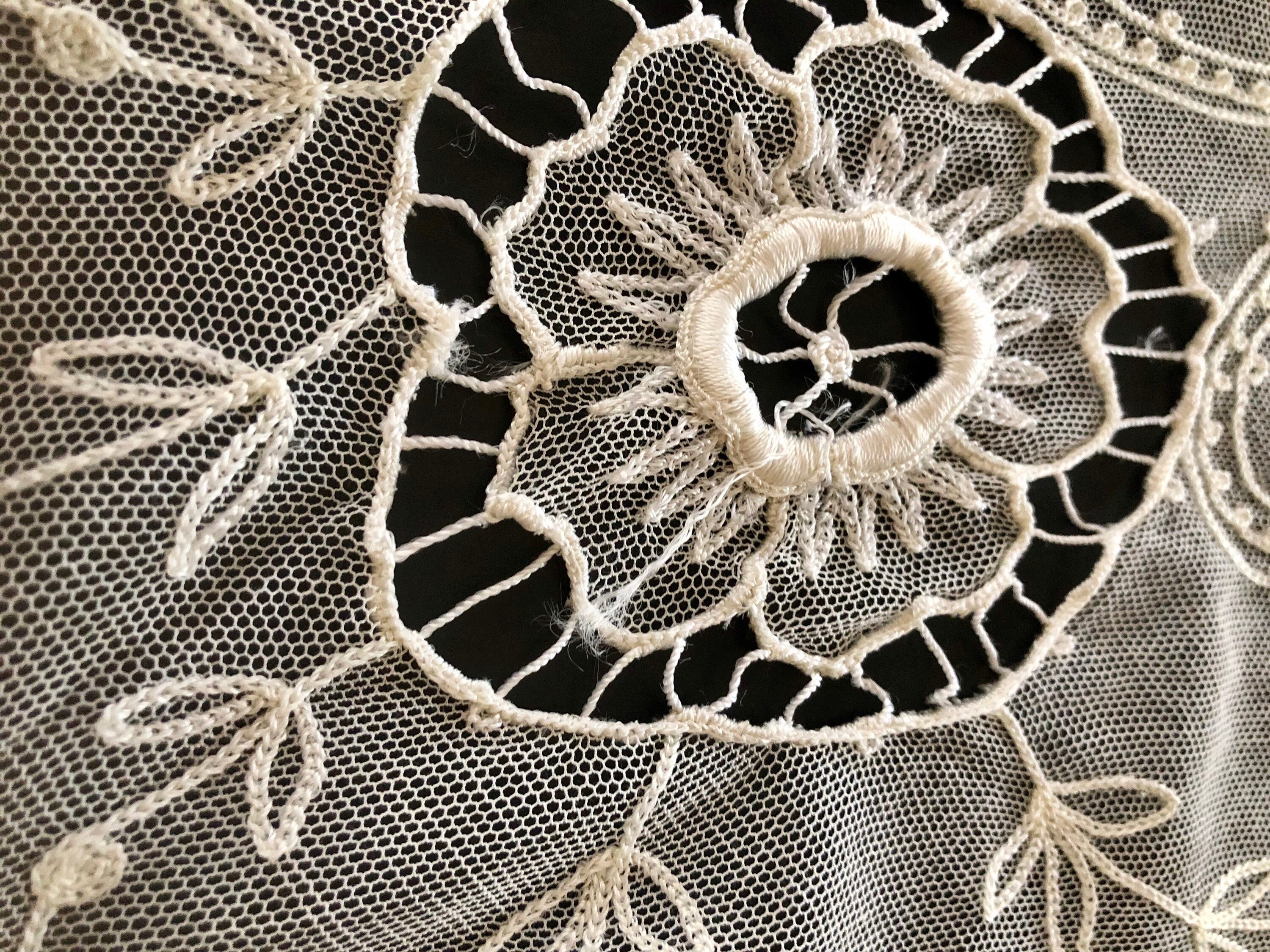 Antique Lace Panel Pair Irish Limerick Tambour and Embroidery - Etsy