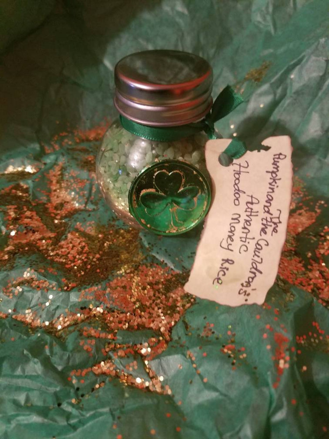 Authentic Hoodoo Money Rice With Shredded Bills in Glass Bottle With ...