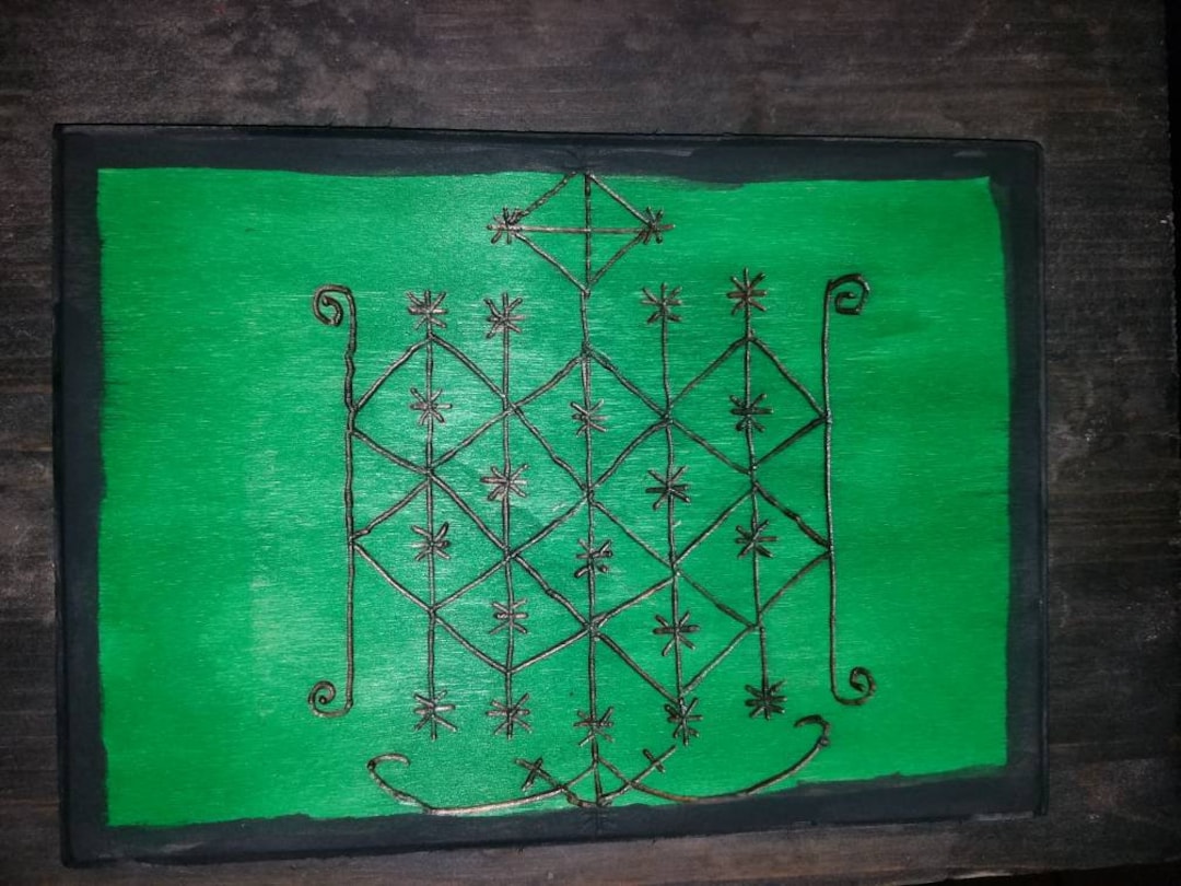 Ogun Voodoo Loa Veve Altar Tile Rectangle or Oval Shape - Etsy