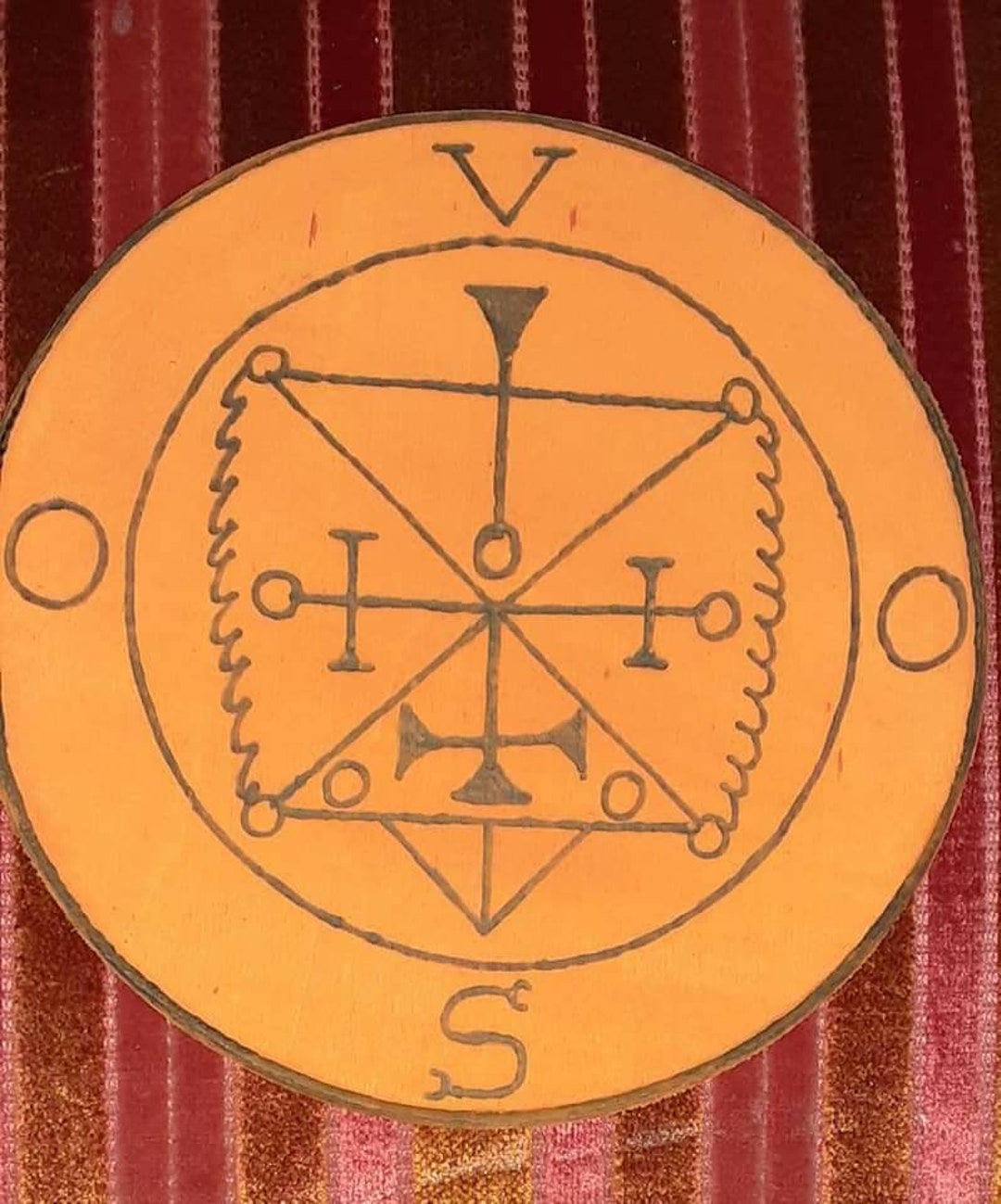 Voso/ose Sigil Wood Burned Altar Tile: Demon, Goetia, Luciferian ...