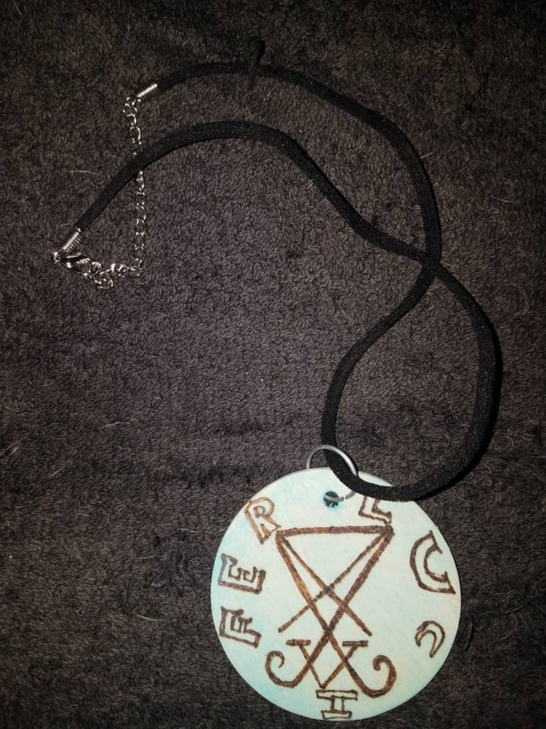 Lucifer Sigil Woodburned Pendant Necklace:luciferian, Satanism, Left ...