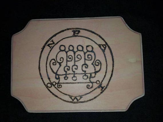 King Paimon Wood Burned Altar Tile: New Rectangle Style | Etsy