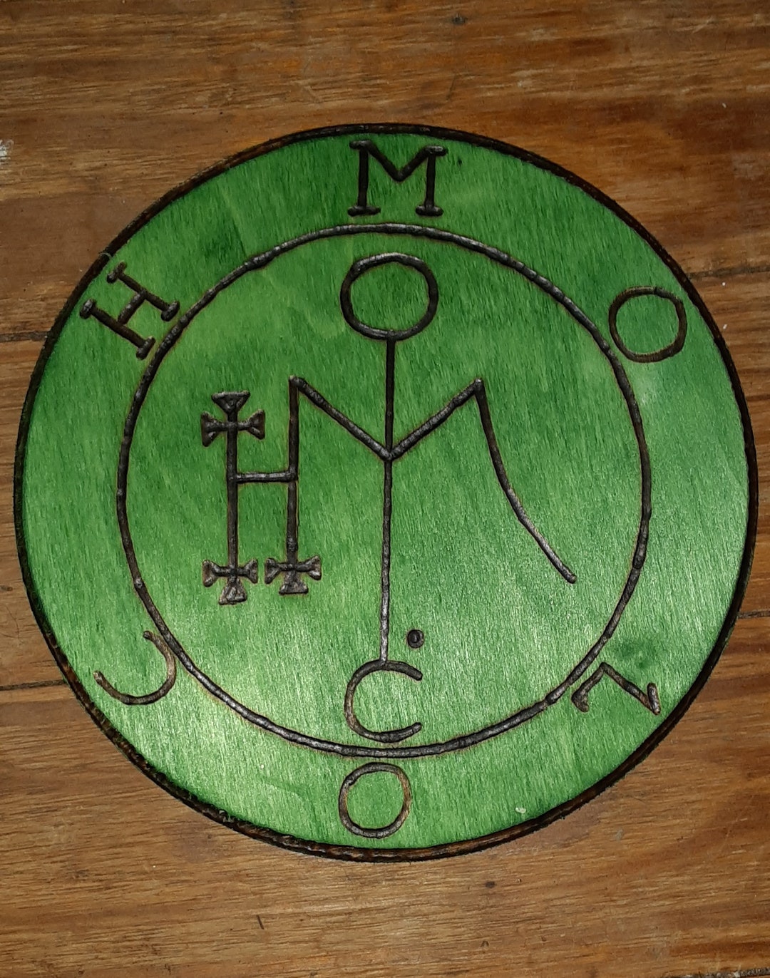 Moloch Sigil 7 Wood Burned Altar Tile:pyrography,pagan Fertility God ...