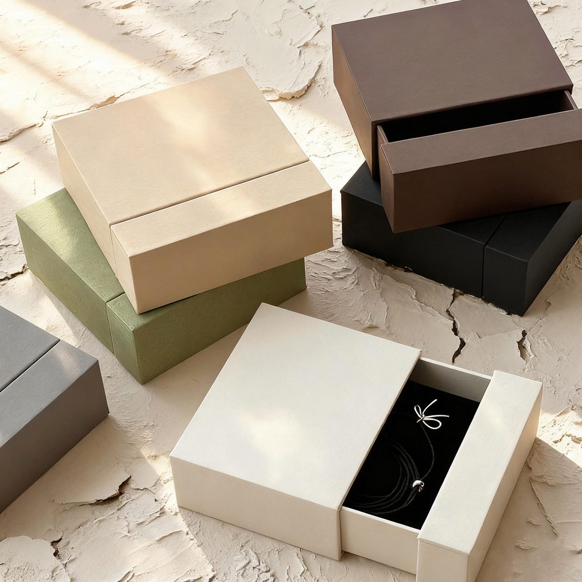 Personalized Logo Drawer Jewelry Box – Custom Necklace, Ring & Earring ...