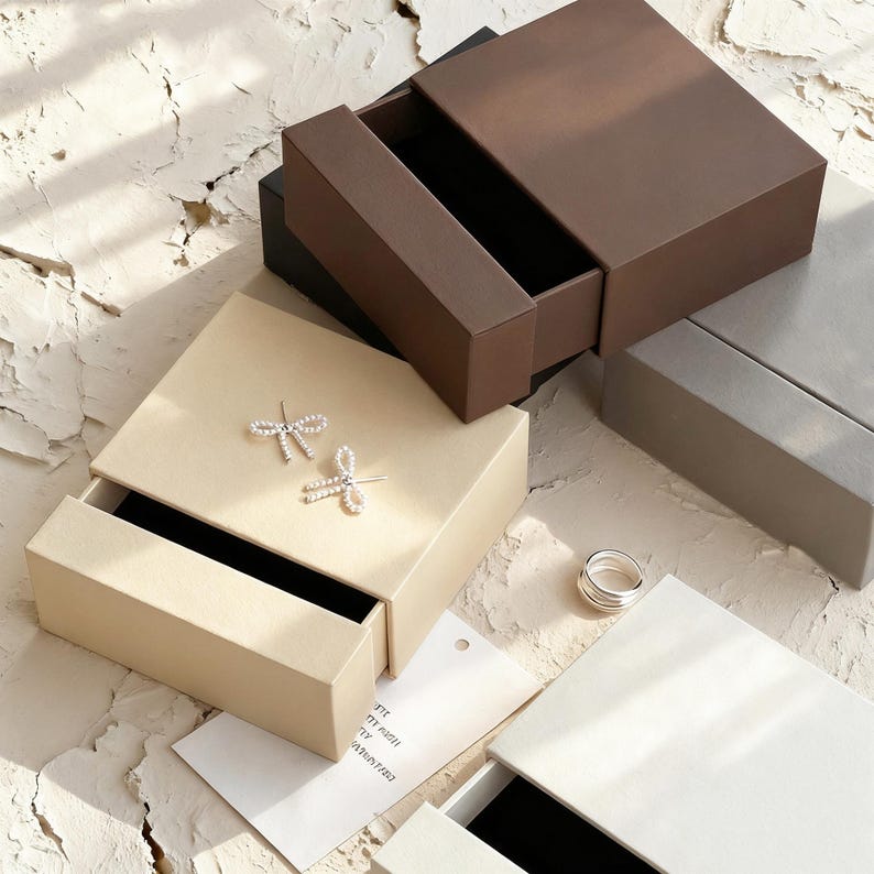 Personalized Logo Drawer Jewelry Box – Custom Necklace, Ring & Earring ...