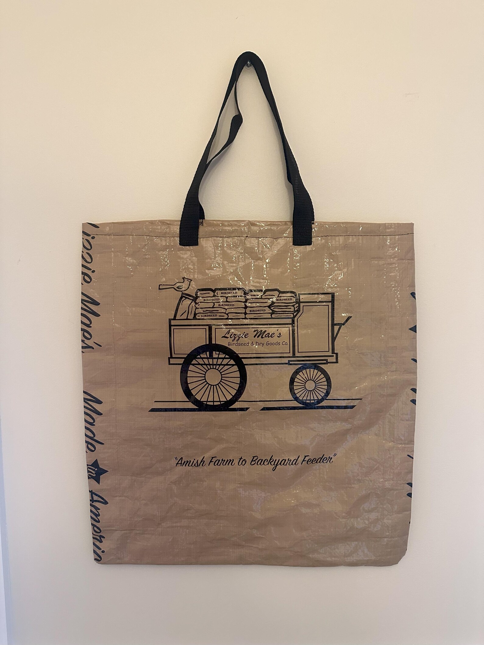 Upcycled Feed Bag Tote – Handmade, Fabric-lined, Eco-friendly Shopping ...