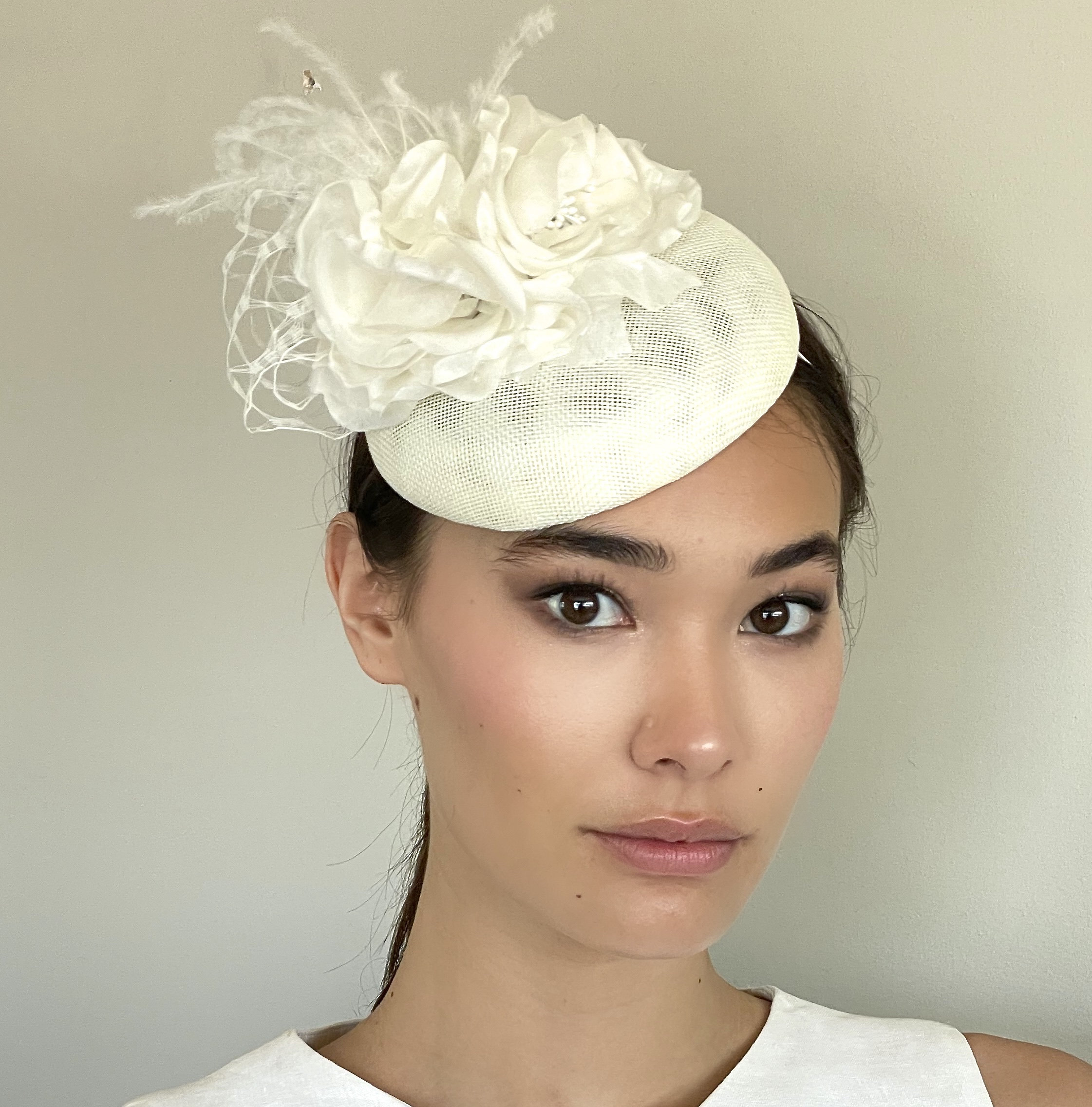 Wedding Hat, Women's Cream Fascinator, Duchess of Cambridge Hat ...