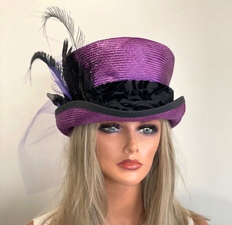 Women's Purple Formal Hat, Ladies Purple Races Hat, Wedding Hat Church ...
