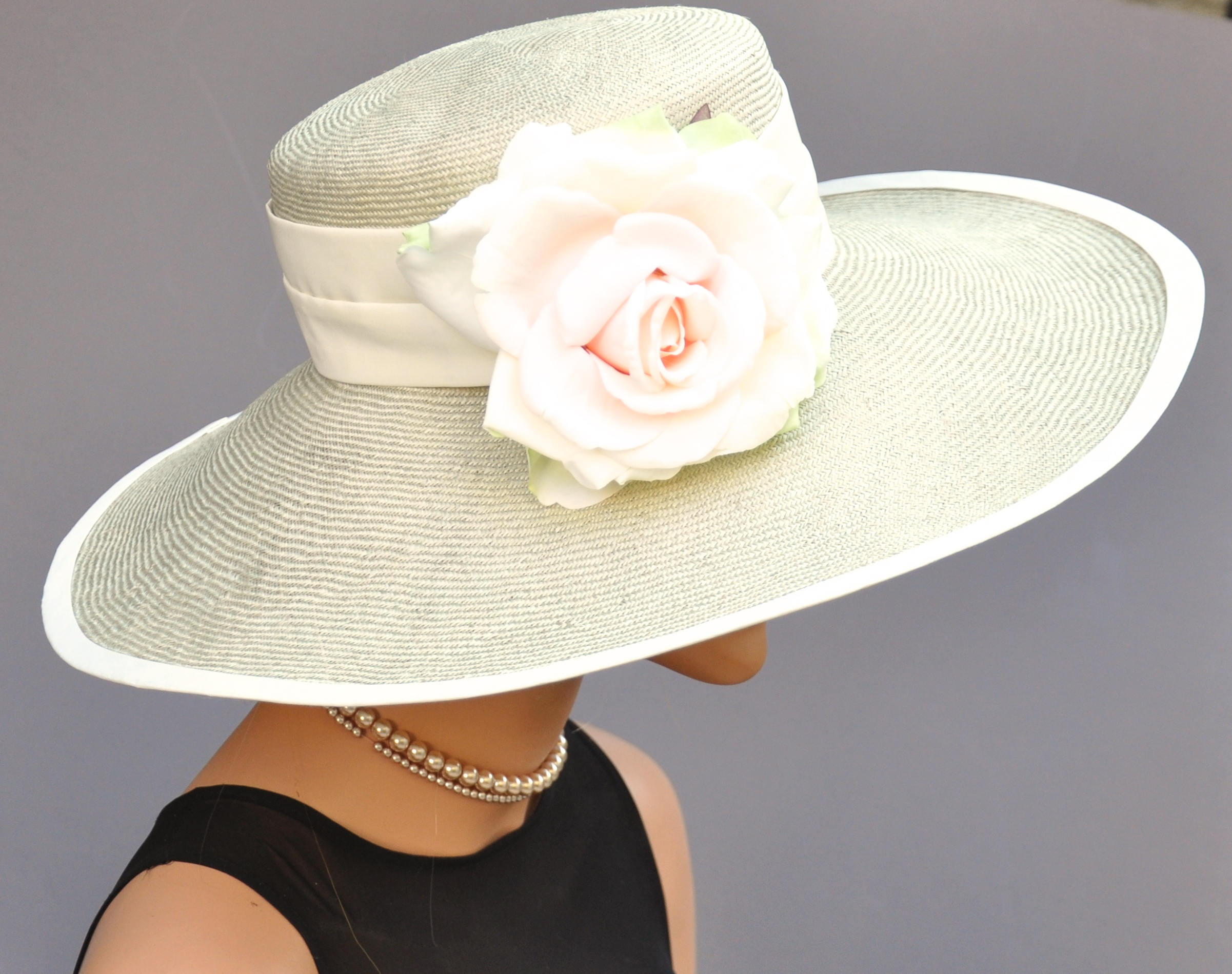 Wedding Hat, Church Hat, Kentucky Derby Hat, Formal Straw Hat, Wide ...