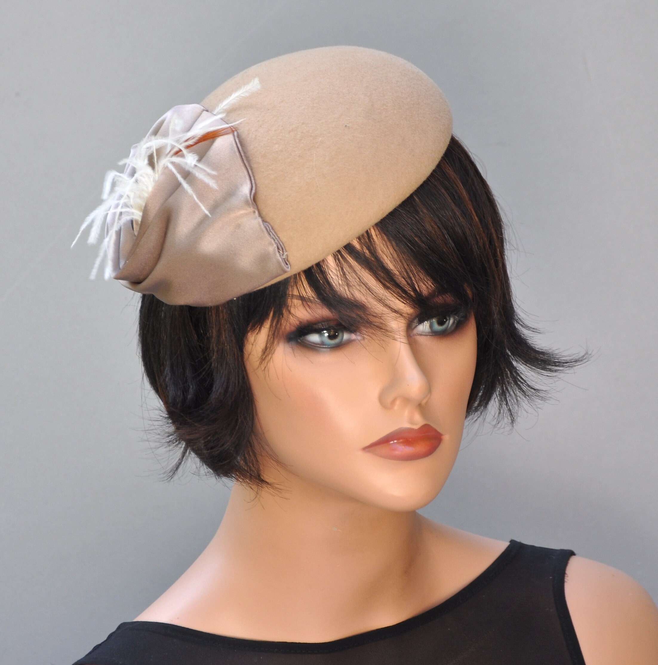 Women's Tan Hat. Ladies Camel Hat, Formal Hat, Formal Winter Hat, Wool ...