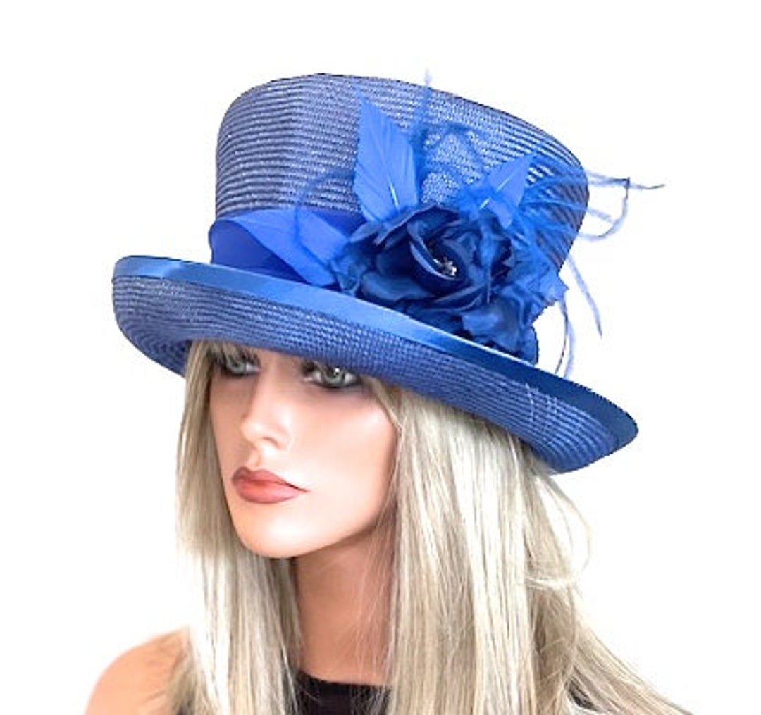Women's Royal Blue Hat, Wedding Guest Hat, Church Hat, Women's Derby ...