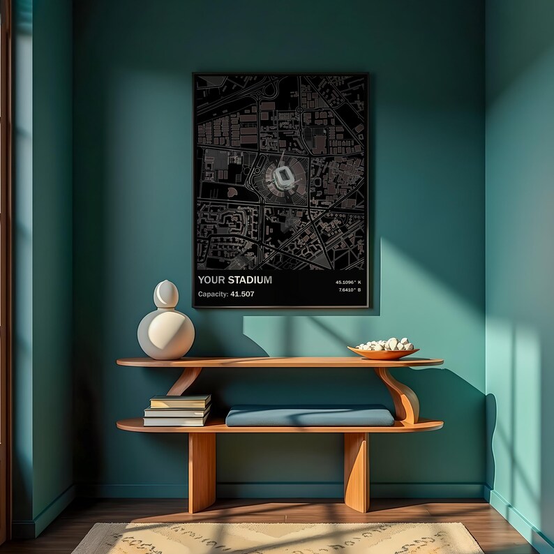 Custom Stadium Map Poster With City Details – Personalized Digital Wall ...