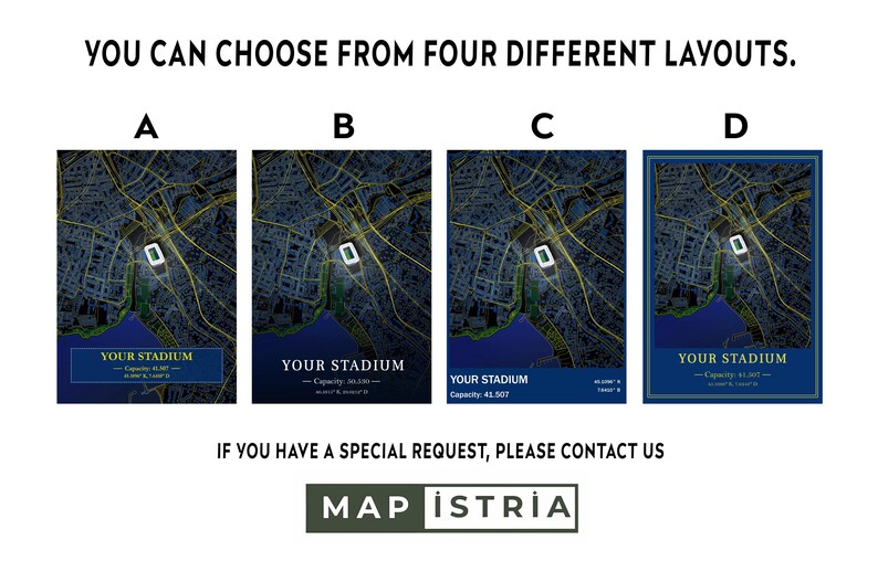 Custom Stadium Map Poster With City Details – Personalized Digital Wall ...