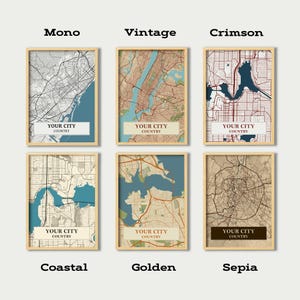 Custom City Map Print - Personalized Travel Map Wall Art, USA Map Gift ...