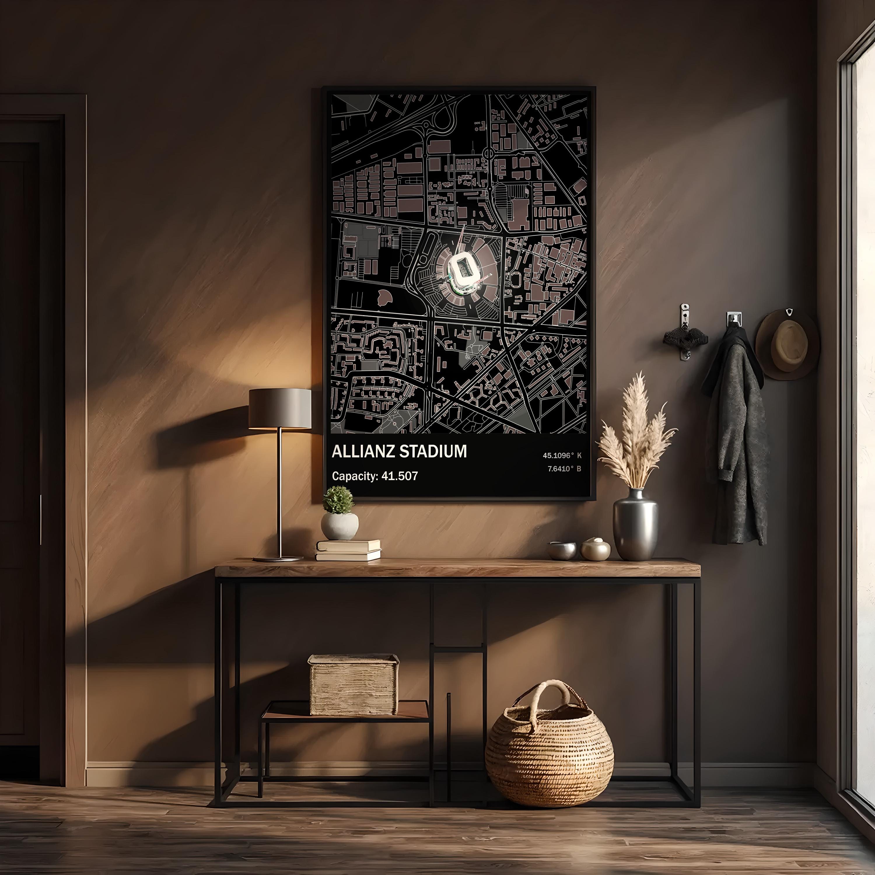 Allianz Stadium Juventus FC Digital Map Poster – Minimalist Football ...