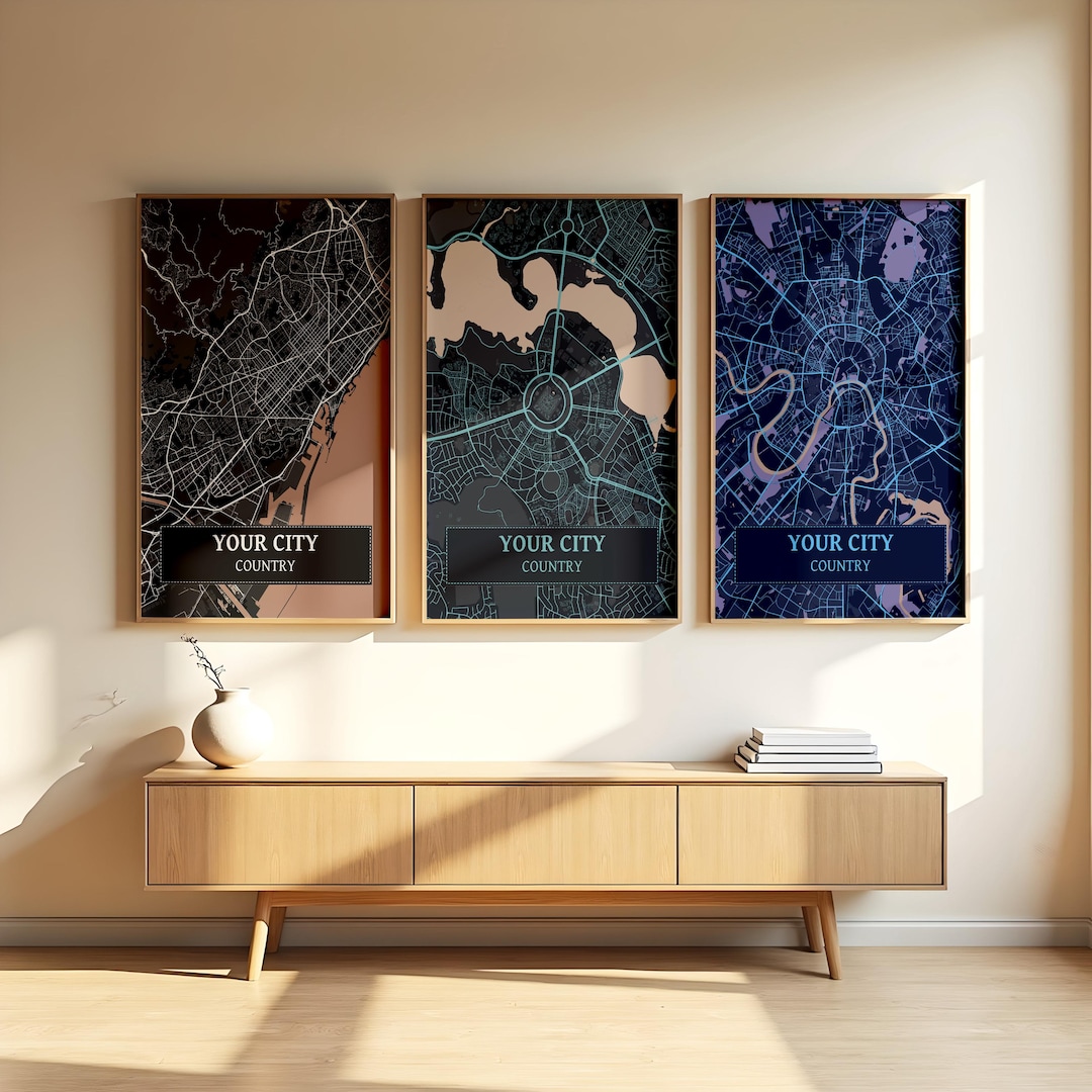Custom City Map Print - Personalized Digital Map Art for Any Country ...