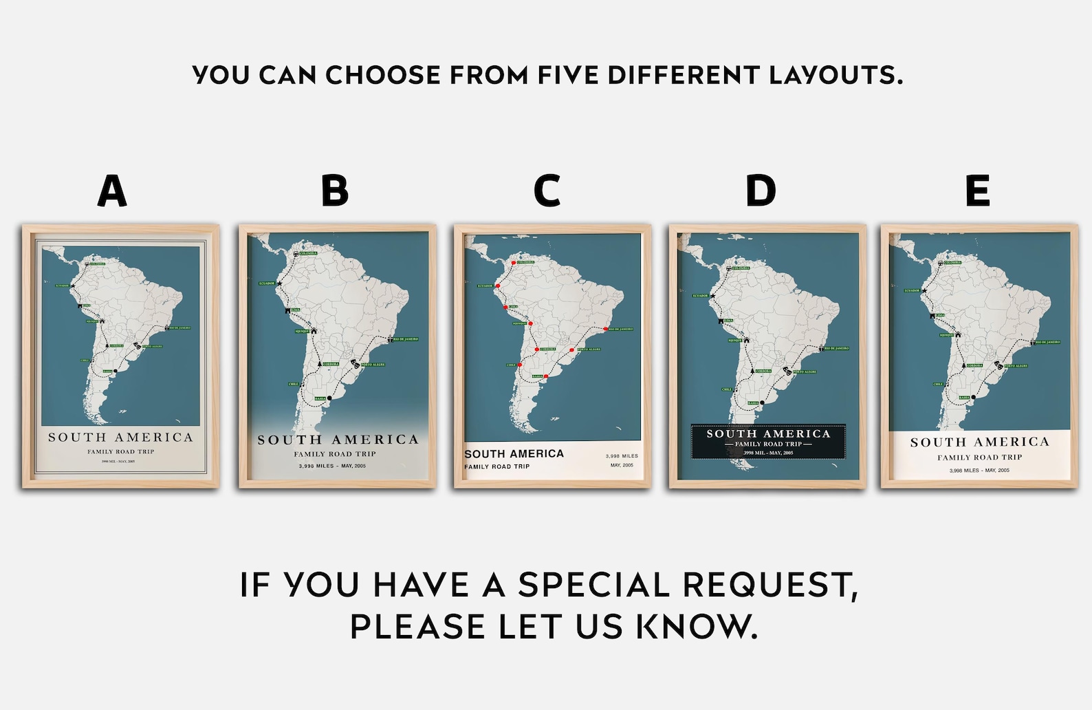 Custom Trip Route Map Print | Personalized Travel Map | World Travel ...