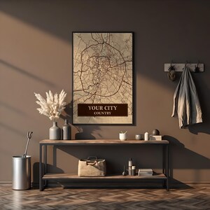 Custom City Map Print - Personalized Travel Map Wall Art, USA Map Gift ...
