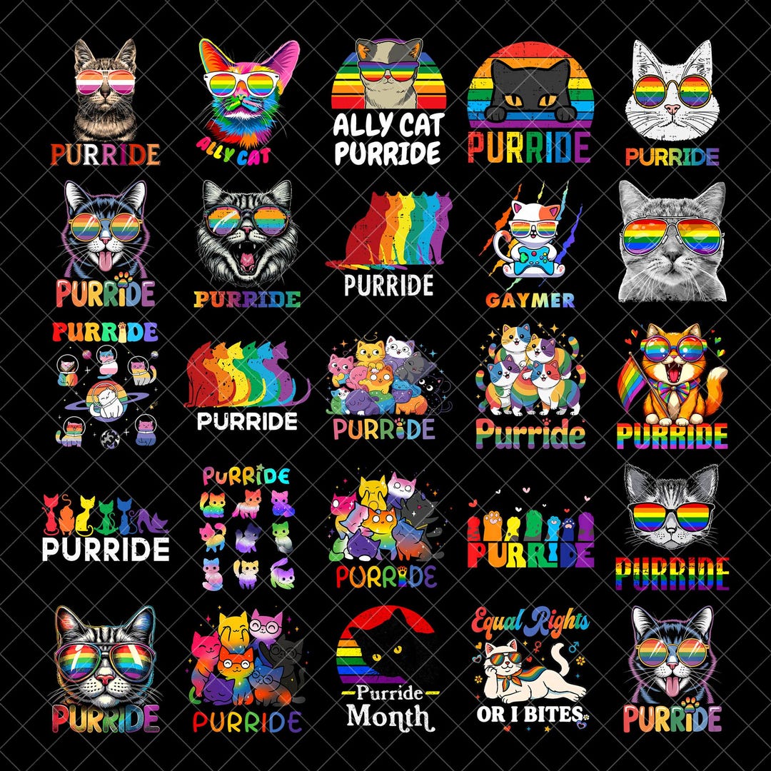 Cat Lgbt Bundle, LGBT Ally Cat Rainbow, Happy Purride Cat Pride, LGBT I ...