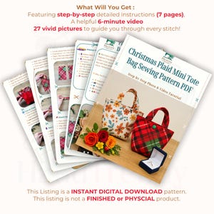 Mini Christmas Tote Bag Sewing Pattern PDF, Holiday Craft Idea for Easy ...