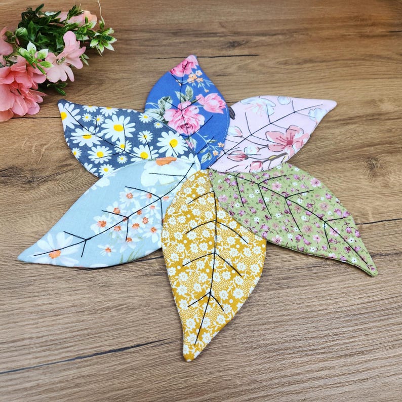 Leaf Coaster Sewing Pattern PDF, Handmade Spring Table Decor for Easy ...