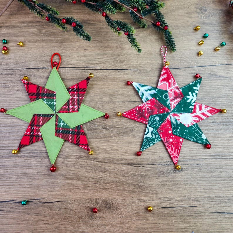 Christmas Star Ornament Sewing Pattern – Holiday Folded Decor PDF ...